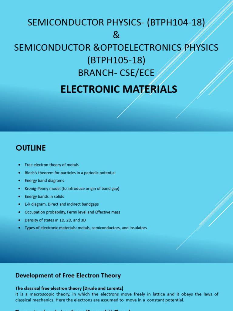 Physics CSE ECE1 | PDF | Electronic Band Structure | Electron