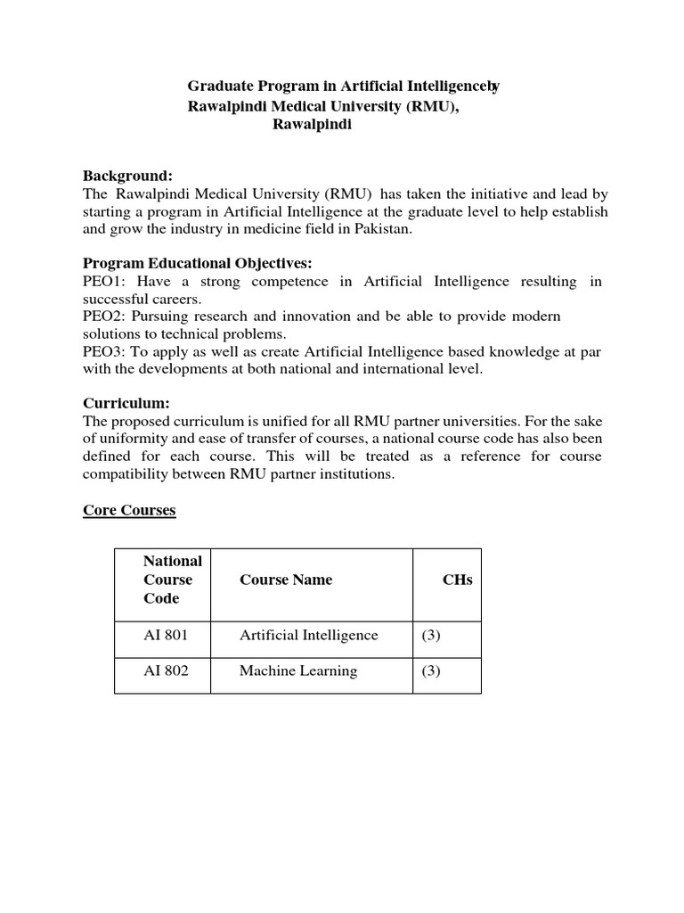 Artificial Intelligence Undergraduate Curriulum | PDF | Artificial ...