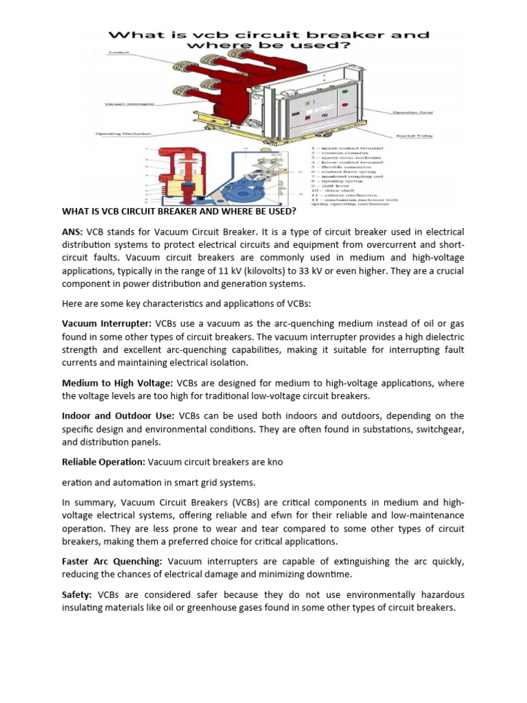 What Is VCB Circuit Breaker and Where Be Used | PDF | Electrical ...