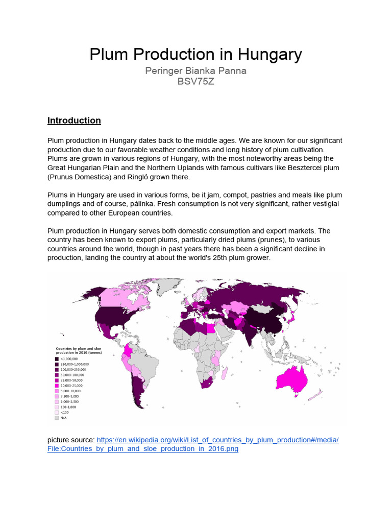 Plum Production | PDF | Plum | Soil