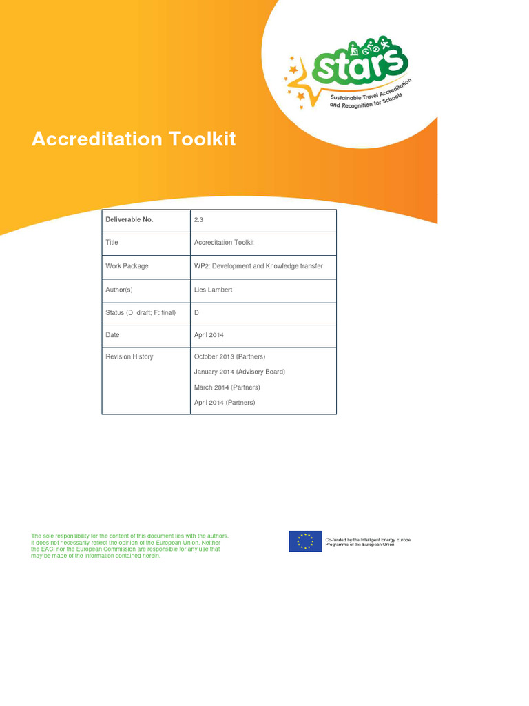 STARS - D2.3 - Accreditation Toolkit, Bike | PDF | Schools | Cycling ...