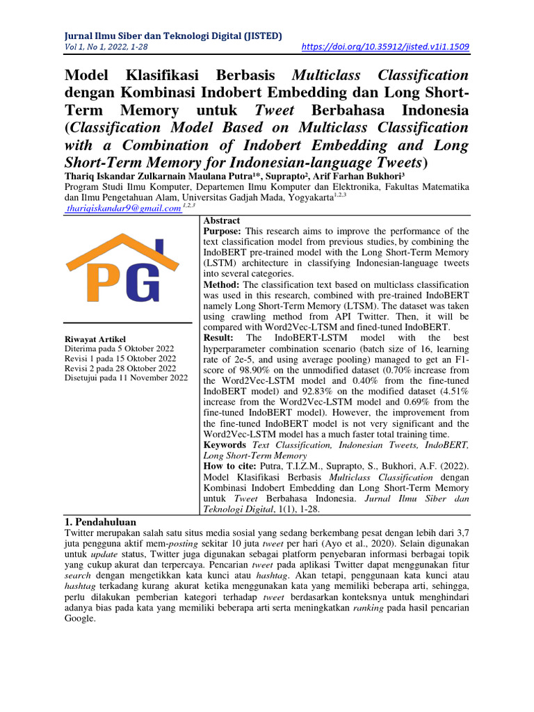 Model Klasifikasi Multi Class | PDF | Artificial Neural Network | Statistics