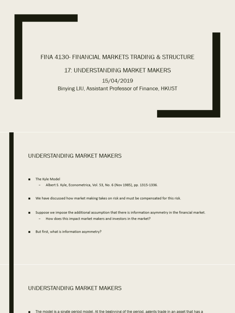 17 - Alternative Market Structure | PDF | Market (Economics) | Market Maker