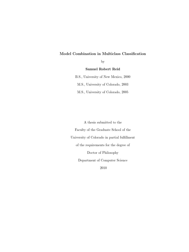 Model Combination in Multiclass Classification | PDF | Statistical Classification | Support ...