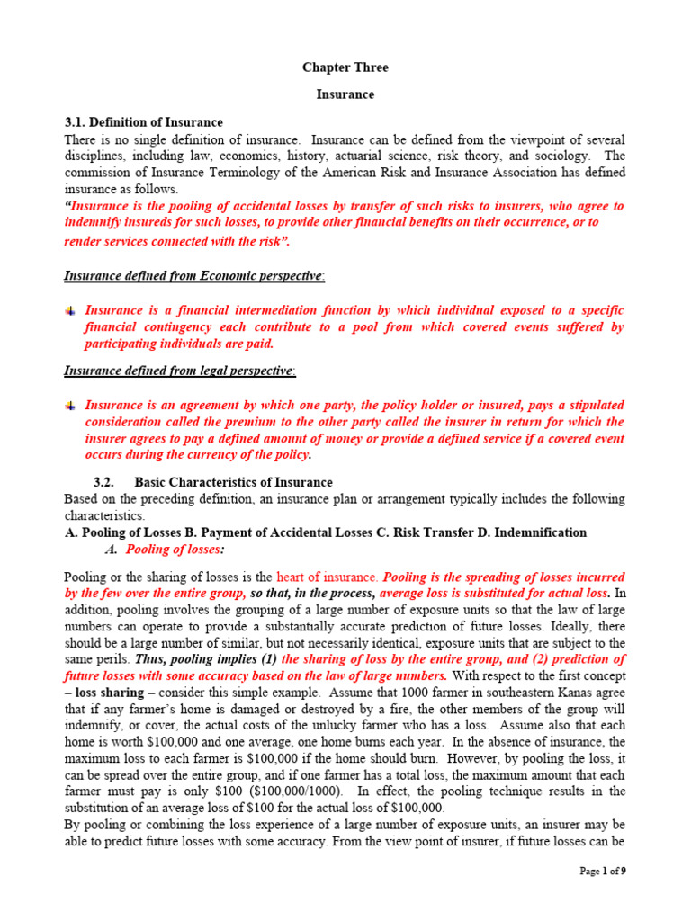 Risk CH 3 | Download Free PDF | Insurance | Reinsurance