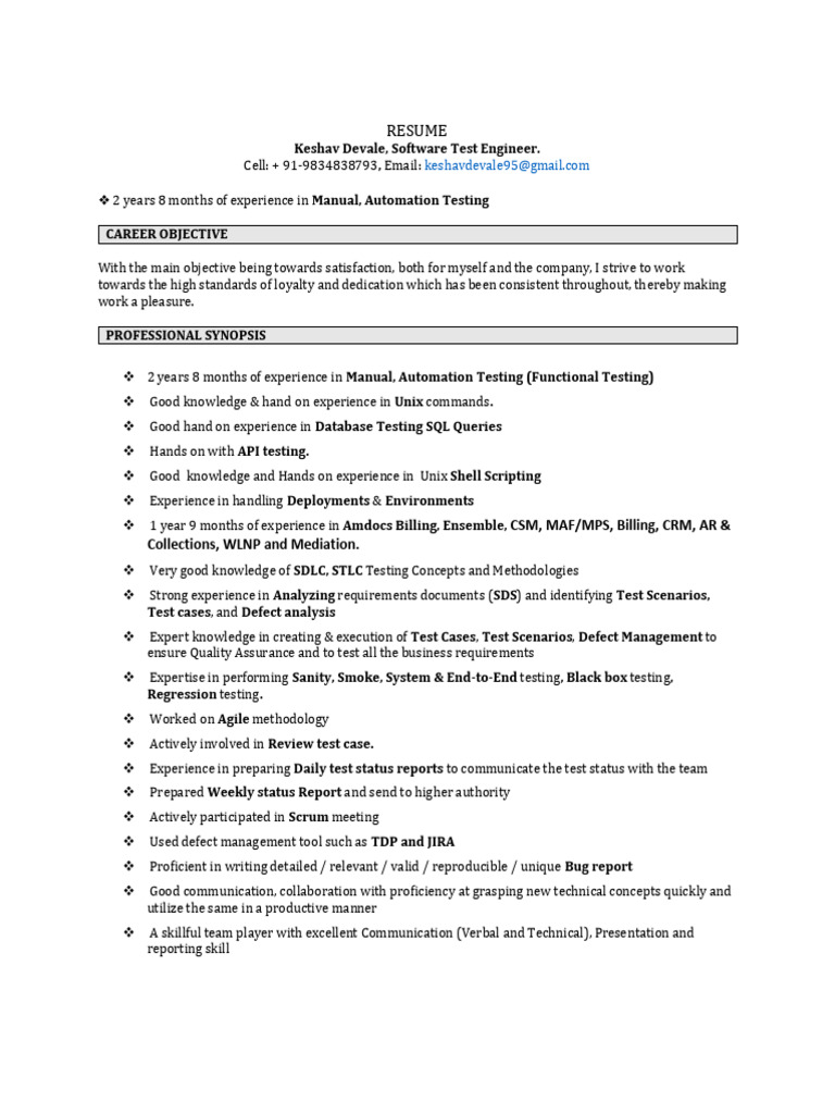 KD Resume | PDF | Software Testing | Software Development Process