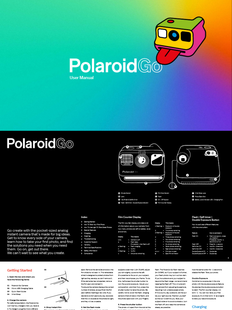 Polaroid Go Camera User Manual | PDF | Camera | Flash (Photography)