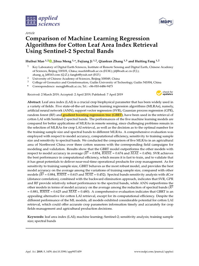 Comparison of Machine Learning Regression | PDF | Machine Learning | Regression Analysis