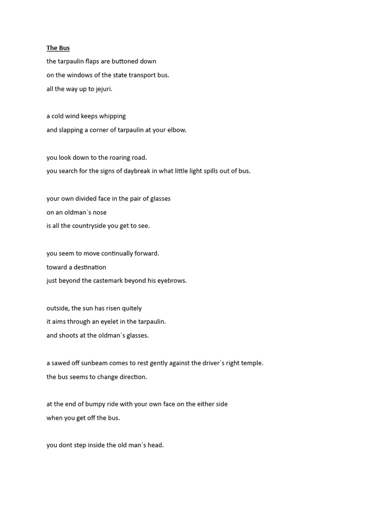 The Bus by Arun Kolatkar | PDF