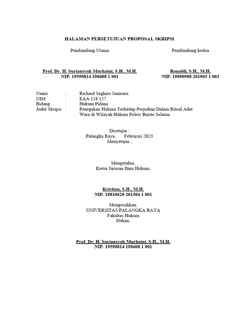 Halaman Pengesahan Sempro | PDF