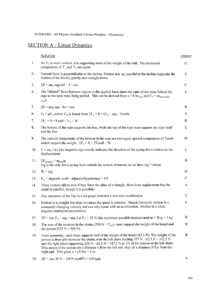 Ap1 Dynamics Answers | PDF