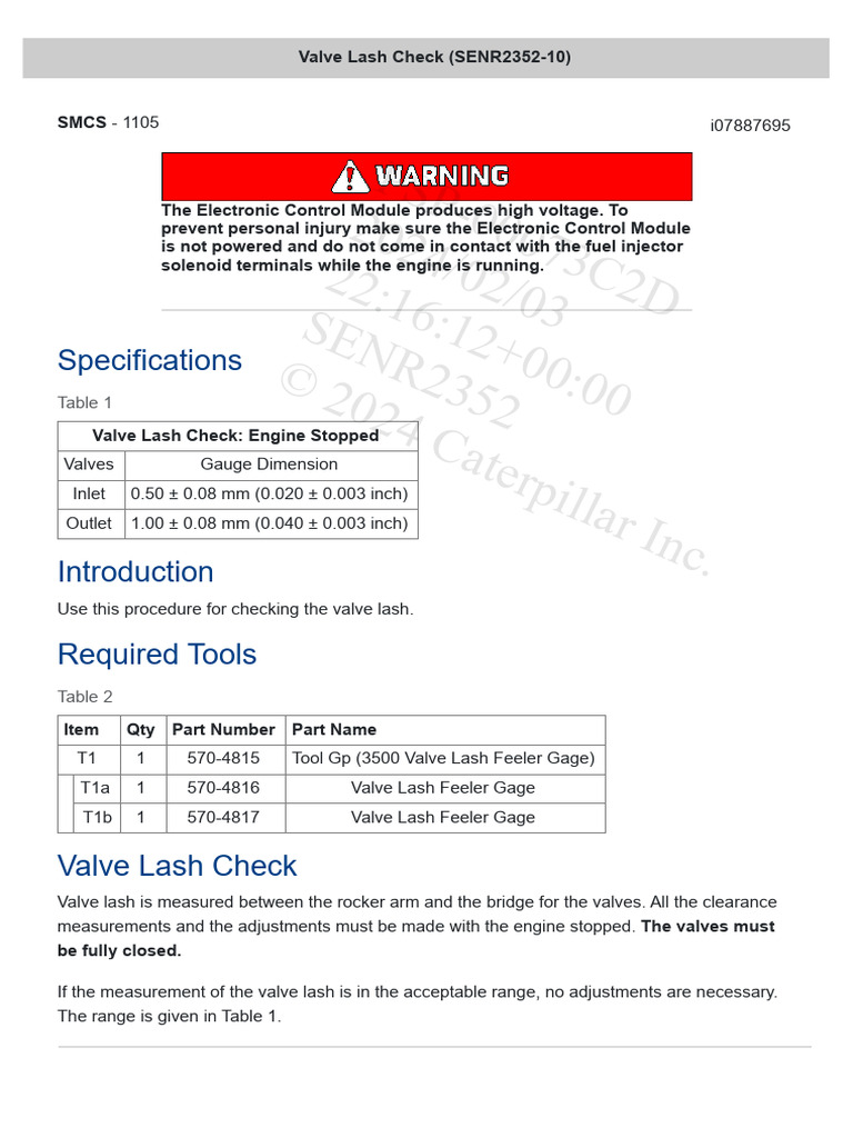 Valve Lash | PDF