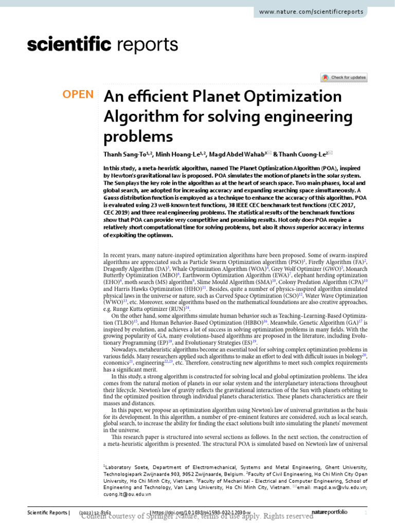 An Efficient Planet Optimization Algorithm For Sol | PDF | Mathematical ...