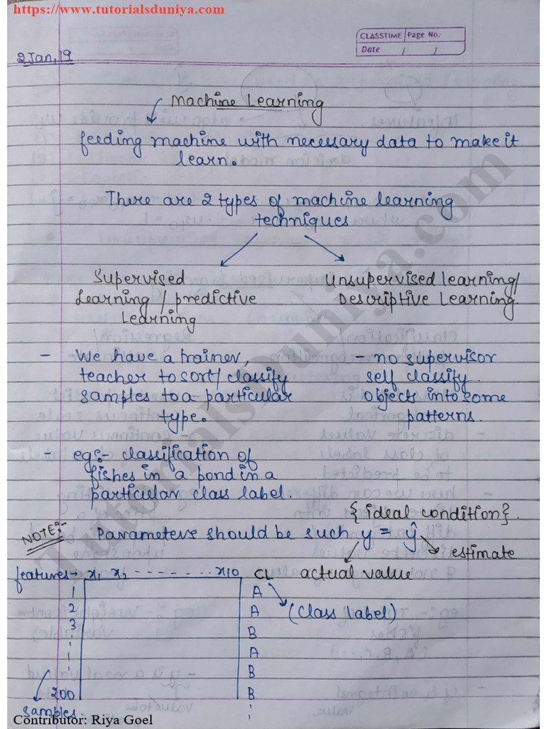 Machine Learning Notes | PDF Machine Learning Notes | PDF