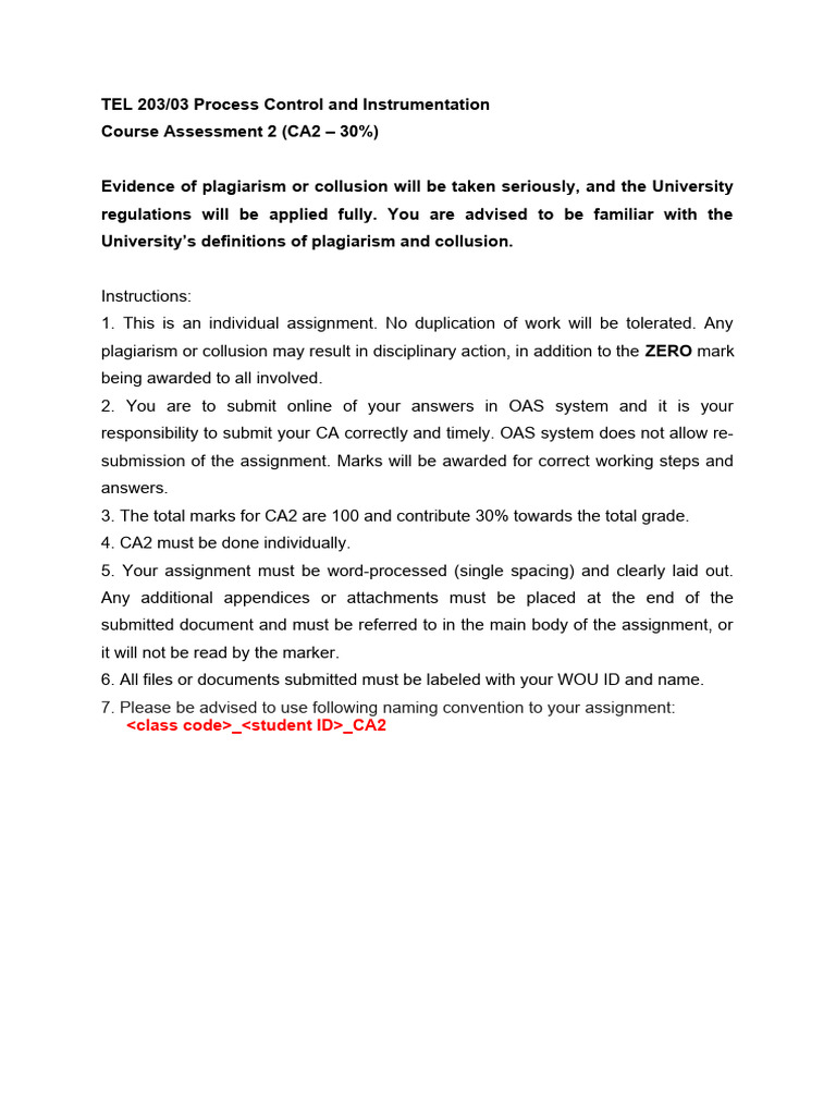 CA2 TEL203 2023 Sept Question | PDF | Plagiarism | Electrical Network