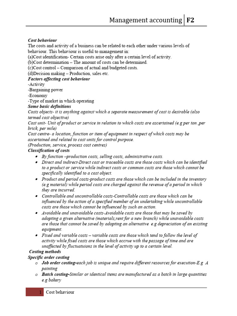 Chapter 2 - Cost Behaviour | PDF | Coefficient Of Determination | Cost