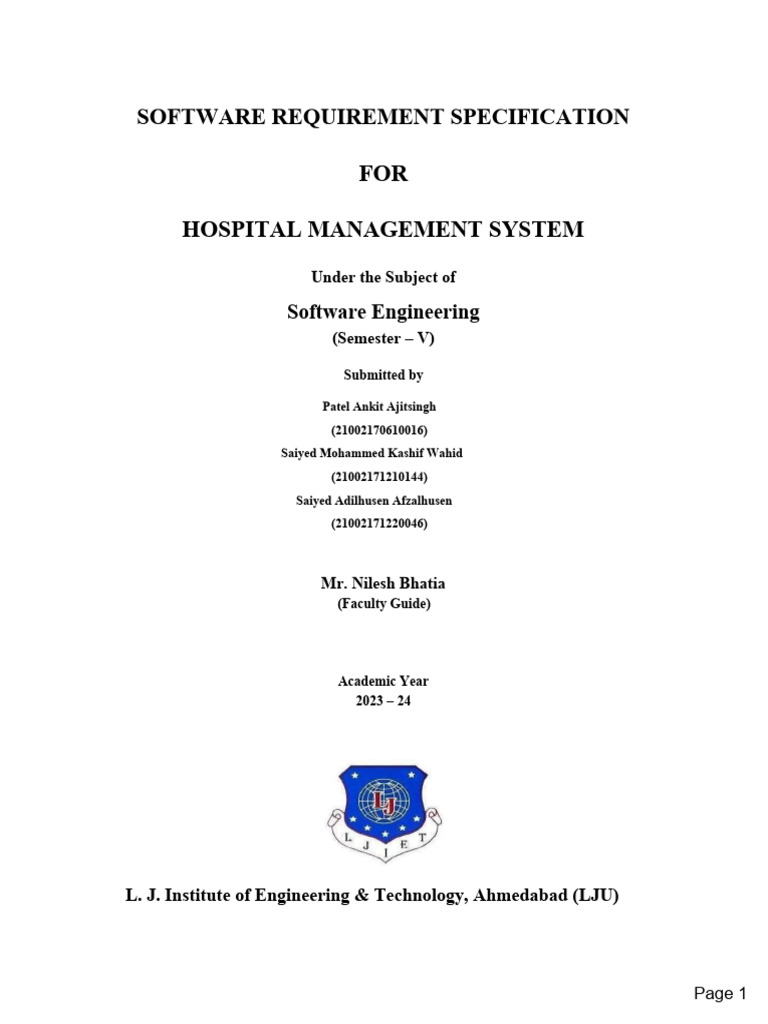 HMS SRS | PDF | Computer Network | Operating System