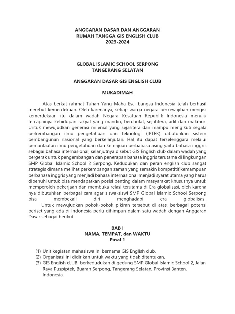 Anggaran Dasar Dan Anggaran Gec | PDF