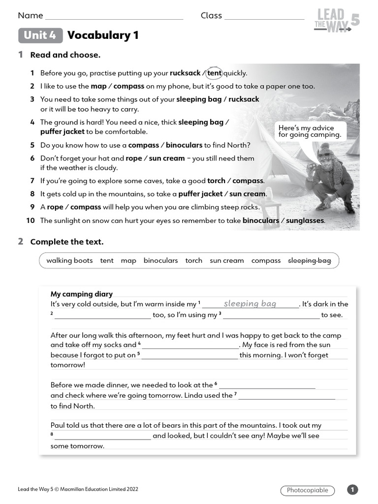 LTW5 Worksheets Vocabulary U4 1 | PDF