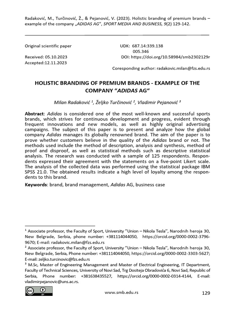 Holistic Branding of Adidas AG Explained | PDF | Brand | Brand Management
