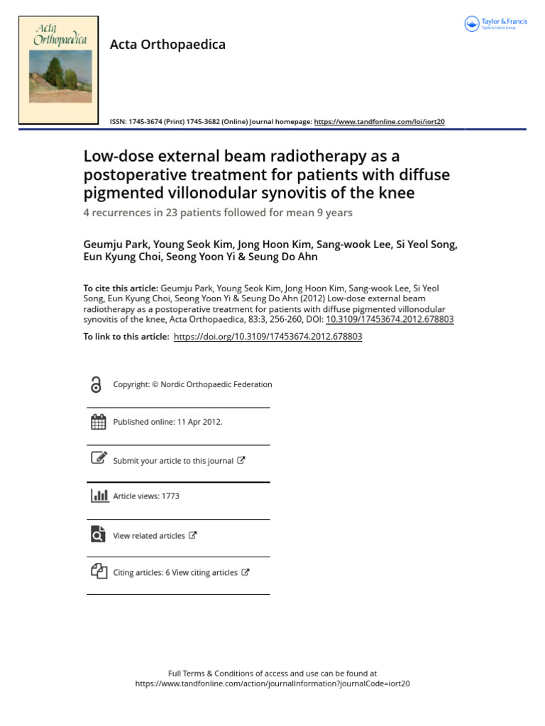 Low-Dose External Beam Radiotherapy As A Postoperative Treatment For ...