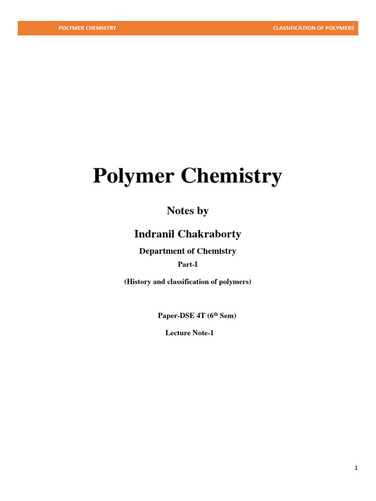 Polymer Classification Guide | PDF | Polymers | Polymerization