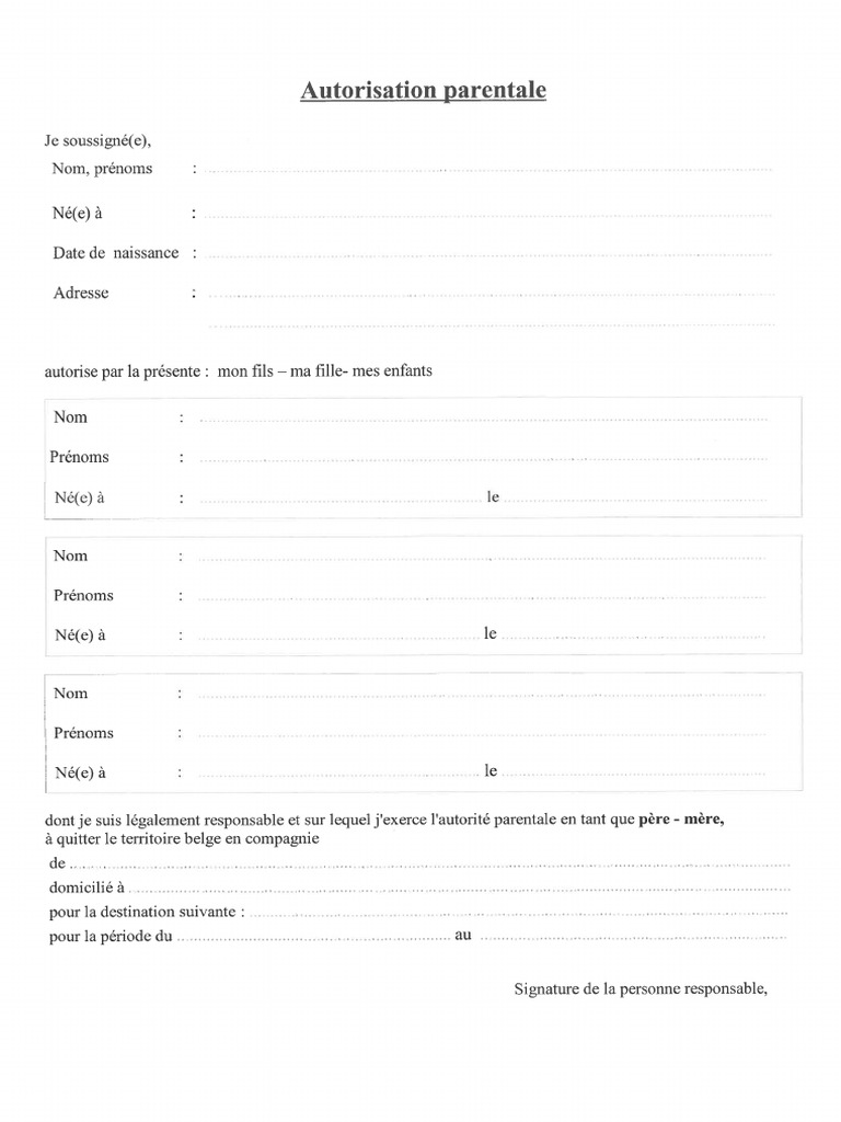 Autorisation Parentale | PDF