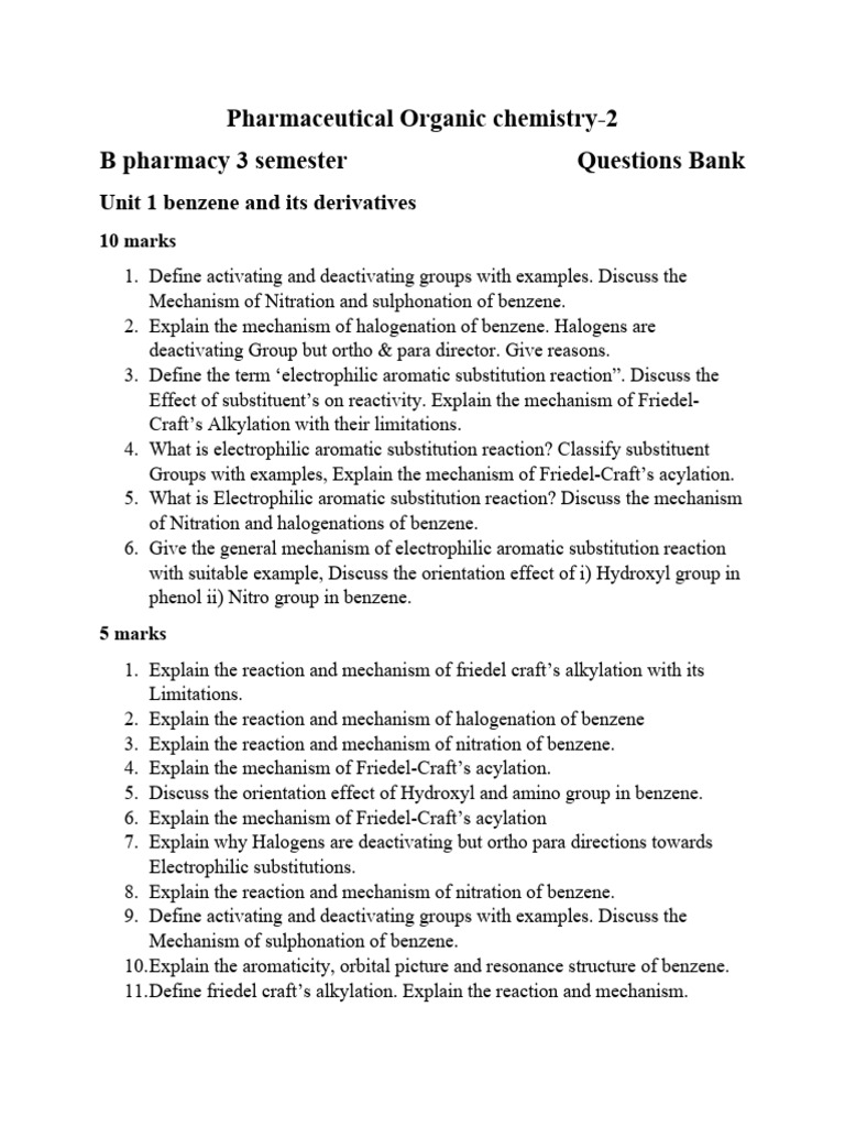 Organic Chemistry 3 Sem QB | PDF | Amine | Organic Compounds