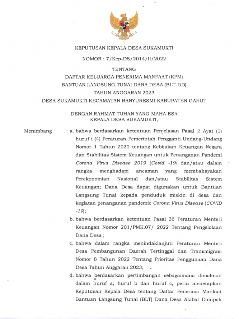 SK BLTDD KPM 2023 | PDF