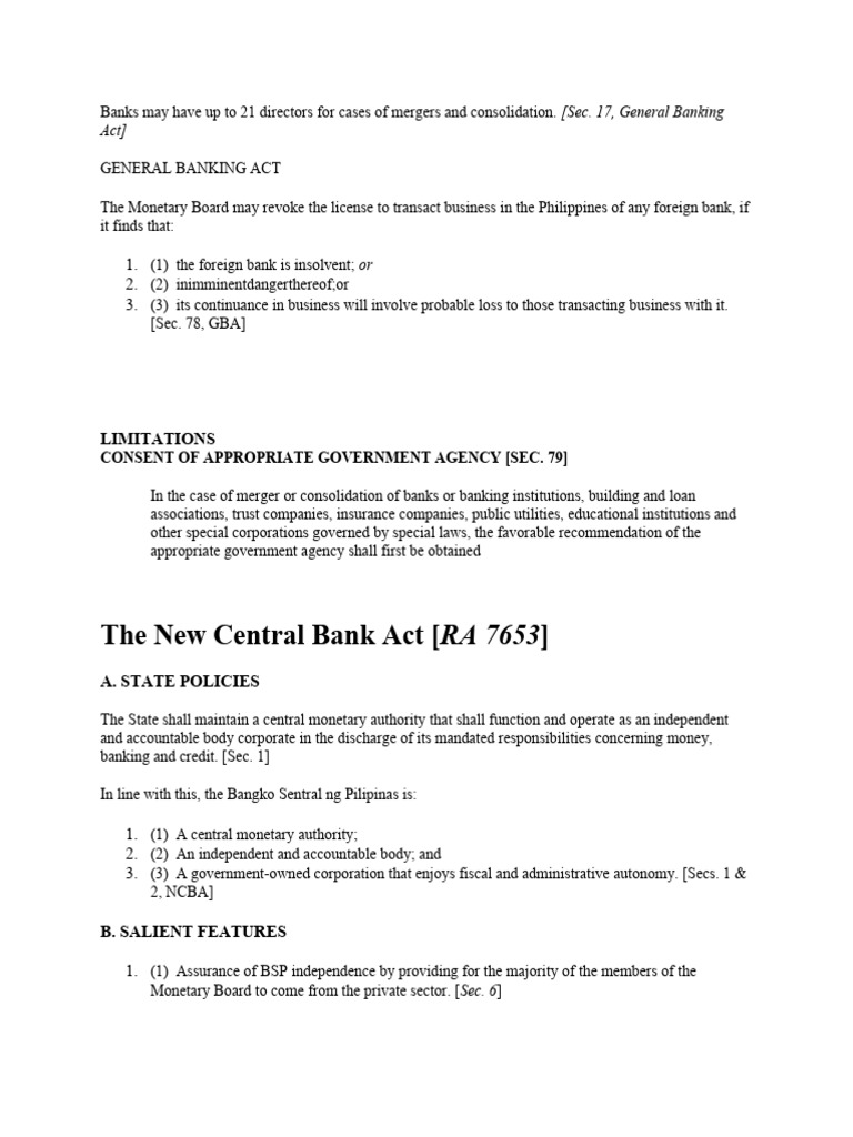 General Banking Act | PDF | Liquidation | Market Liquidity