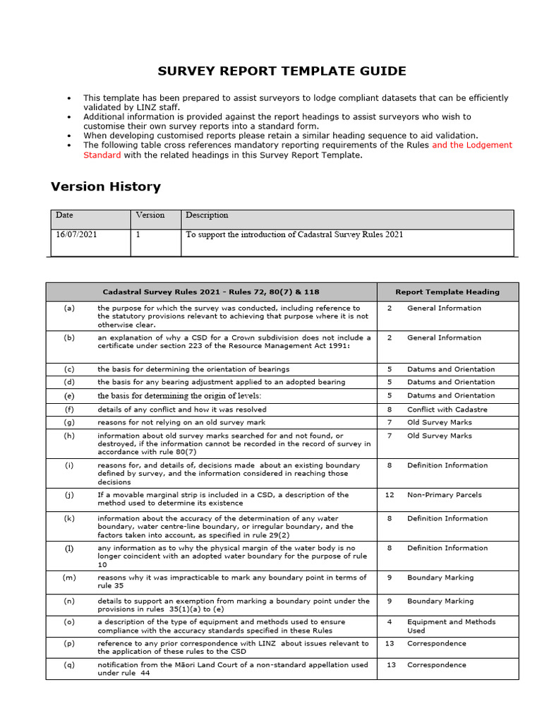Survey Report Template v1 July 2021 | PDF | Surveying | Information