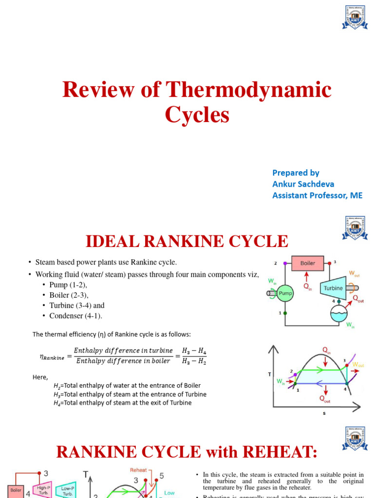 Review of Thermodynamic Cycles | PDF | Steam | Gas Turbine