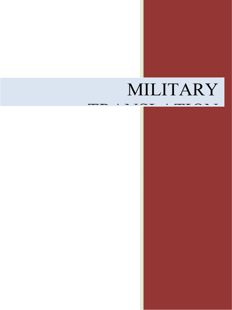 Military Translation 3 Manual | PDF
