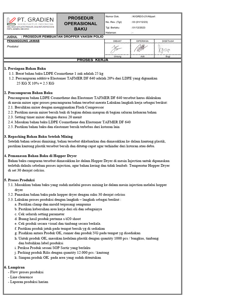 Sop Produksi - Merged | PDF