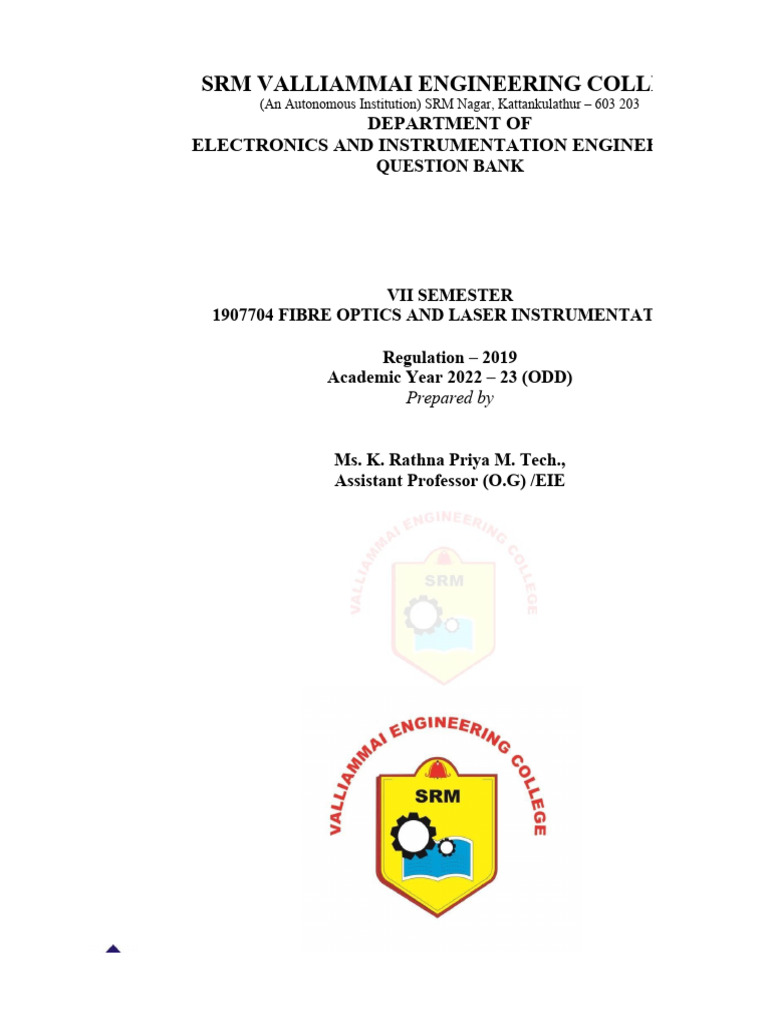 Fibre Optics and Laser Instrumentation | PDF | Optical Fiber | Laser
