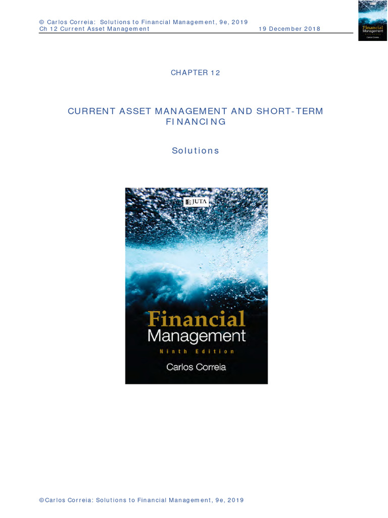 Current Asset Management solutions | PDF | Discounting | Inventory