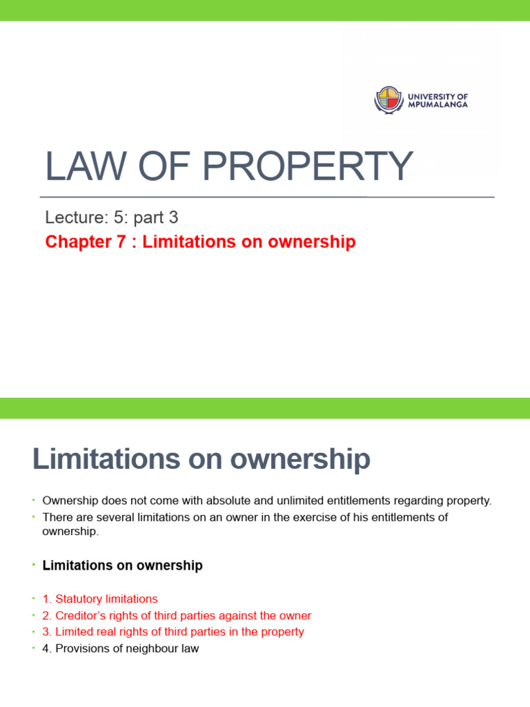 Limitations on Property Ownership Rights | PDF | Nuisance | Negligence