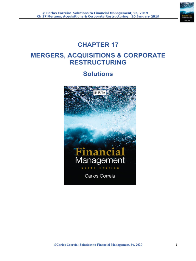 Mergers and Acquisitions Solutions | PDF | Mergers And Acquisitions | Dividend