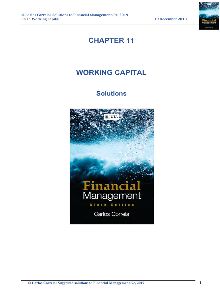 Working Capital Management Solutions | PDF | Working Capital | Inventory
