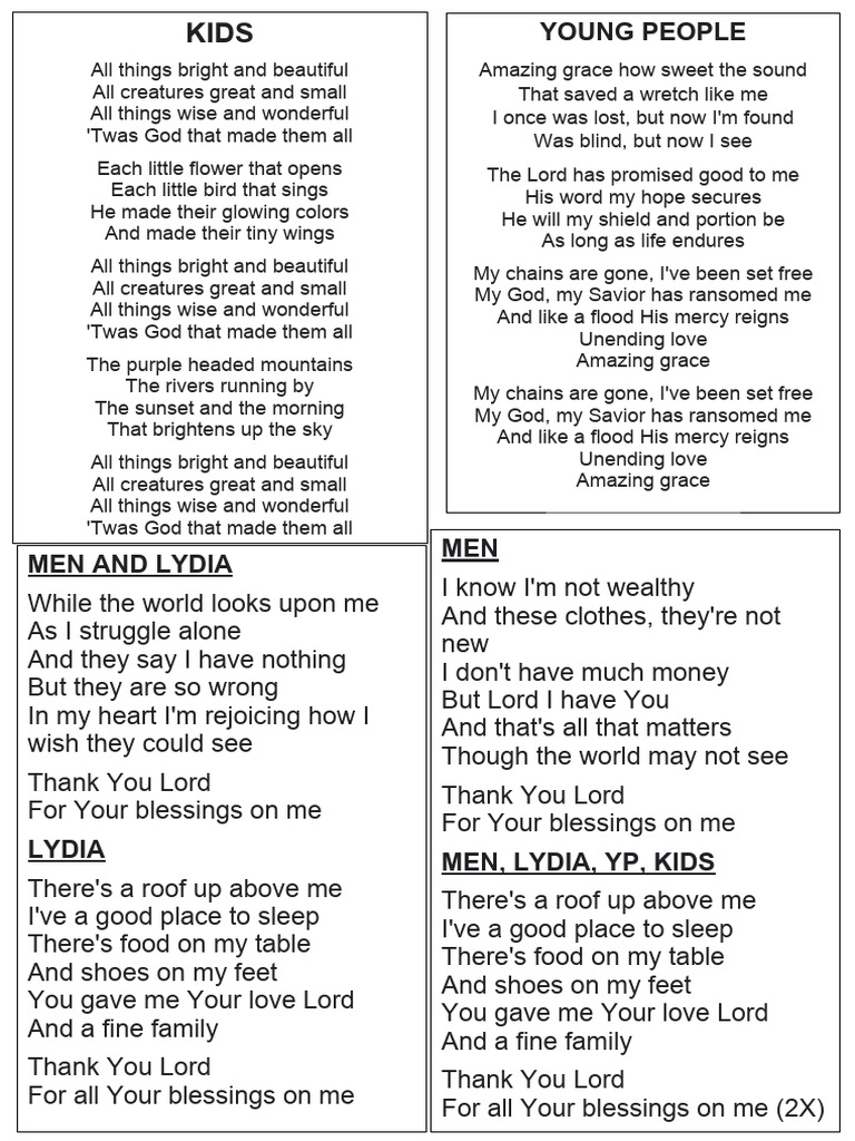 Lyrics Pdf