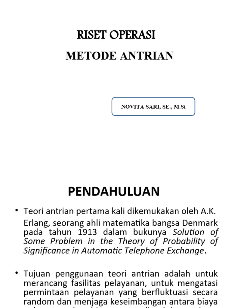 Metode Antrian | PDF