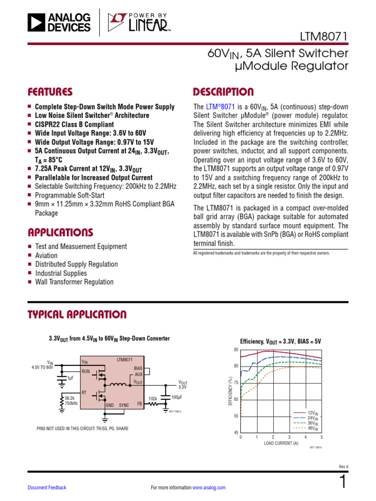 LTM8071 1504284 | PDF | Electronic Circuits | Electric Power