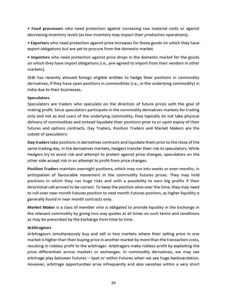 Commodity Hedging and Trading Guide | PDF | Futures Contract | Arbitrage