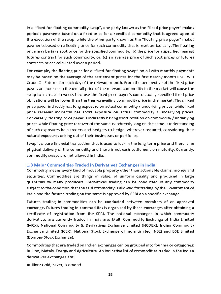 Commodity Swap Insights for Traders | PDF | Swap (Finance) | Commodity ...
