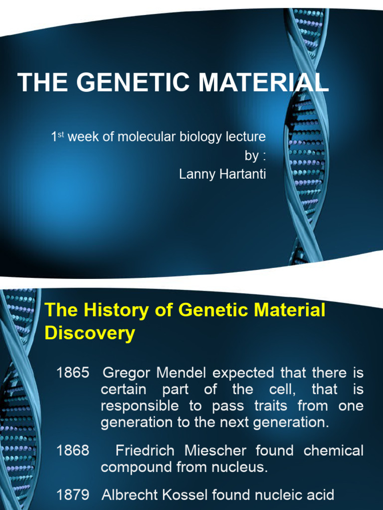 01 The Genetic Material LH | PDF | Dna | Rna