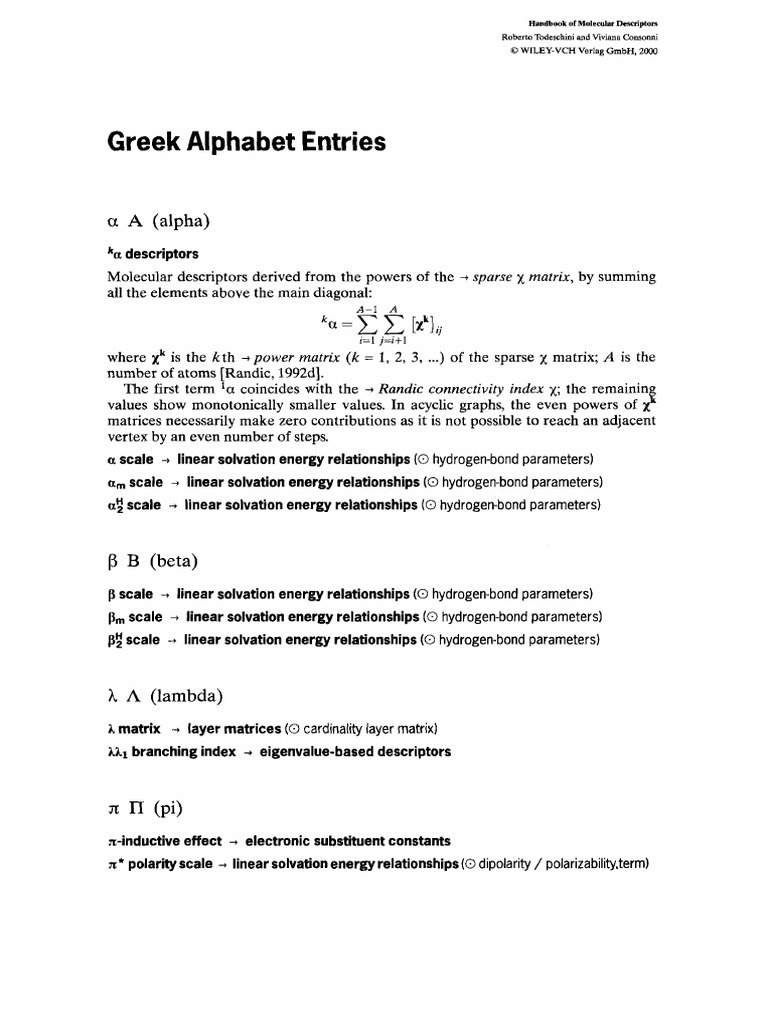 Handbook of Molecular Descriptors - 2000 - Todeschini - Greek Alphabet ...