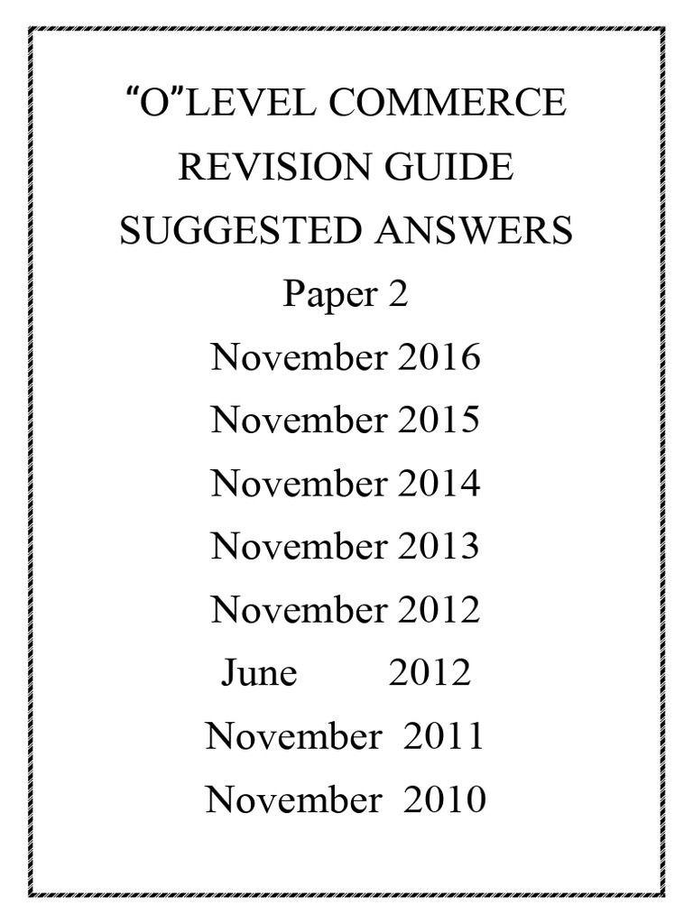 "O-Level Commerce Revision Guide" | PDF | Insurance | Mail