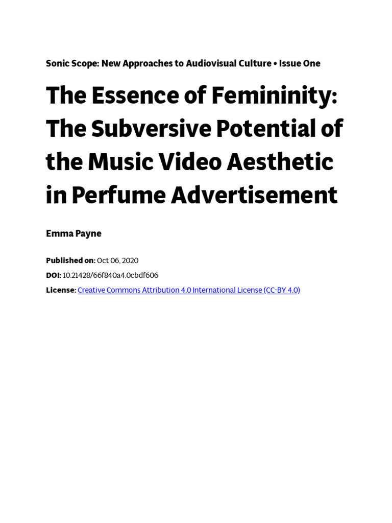 The Essence of Femininity: The Subversive Potential of The Music Video ...