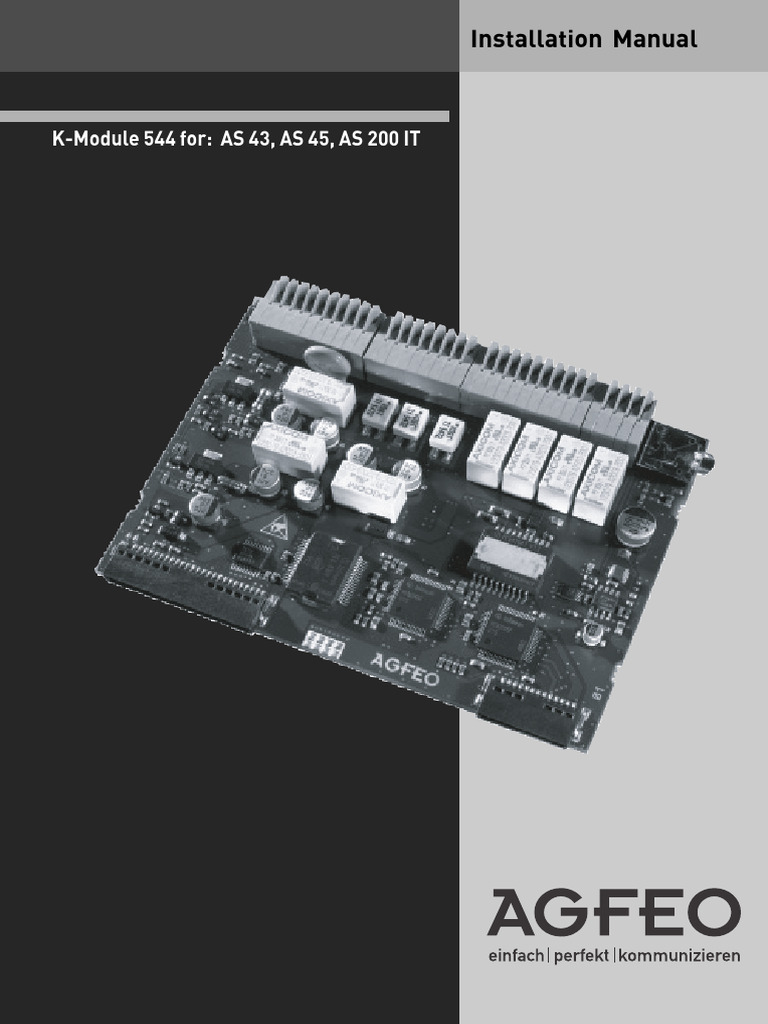 Agfeo K Modul 544 0076 | PDF | Telephone | Relay