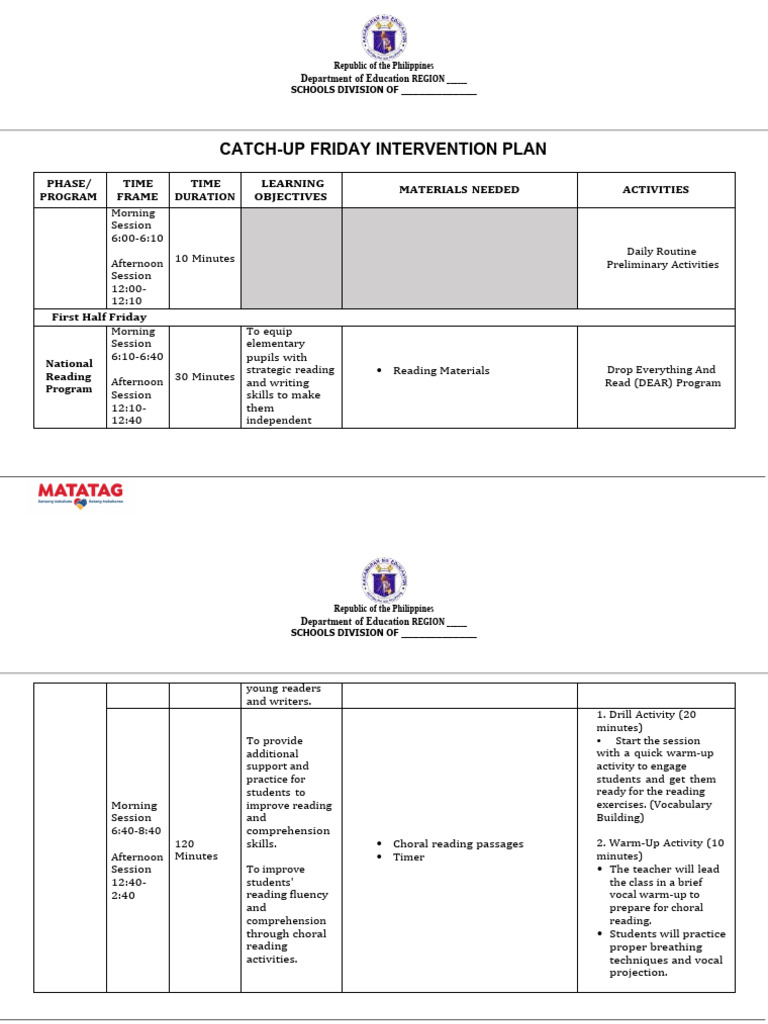 Intervention Plan | PDF | Reading Comprehension | Cognitive Science